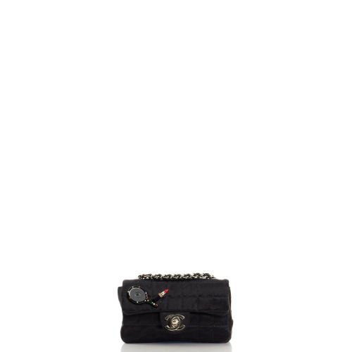 Chanel Fabric Classic Single Flap - Mini in Black | Handbag Clinic