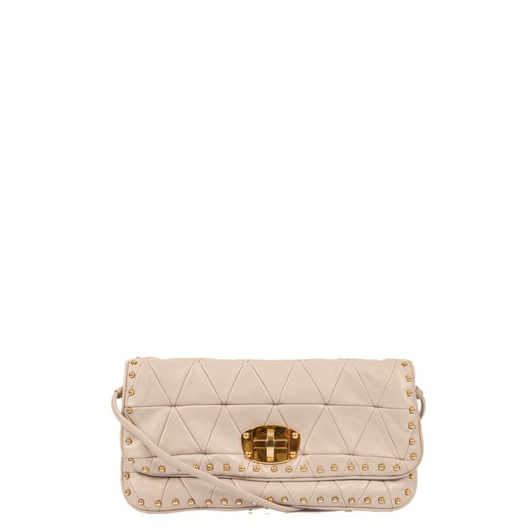 Miu Miu Clutch in Neutral, Leather | Handbag Clinic