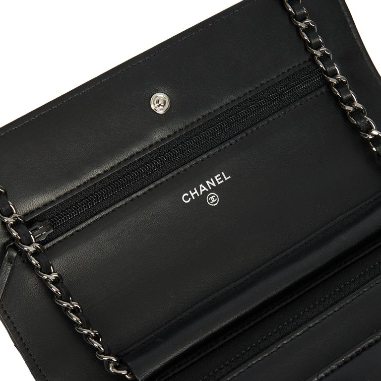 Chanel Wallet on Chain in Black, Leather | Handbag Clinic