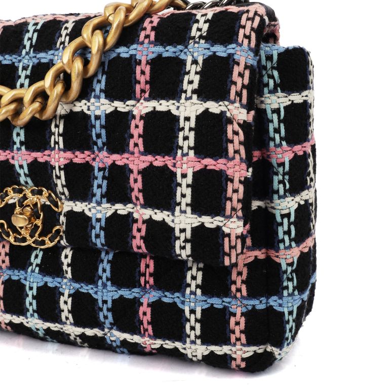 Chanel 19 in Multi, Tweed with Gold-Tone, Silver-Tone & Ruthenium ...