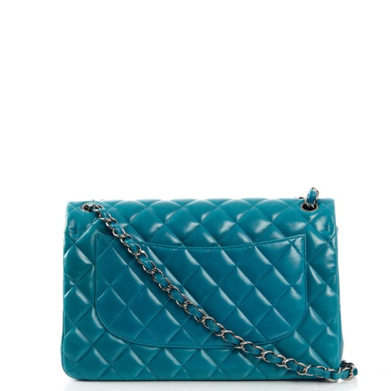 Chanel Lambskin Classic - Large in Teal | Handbag Clinic